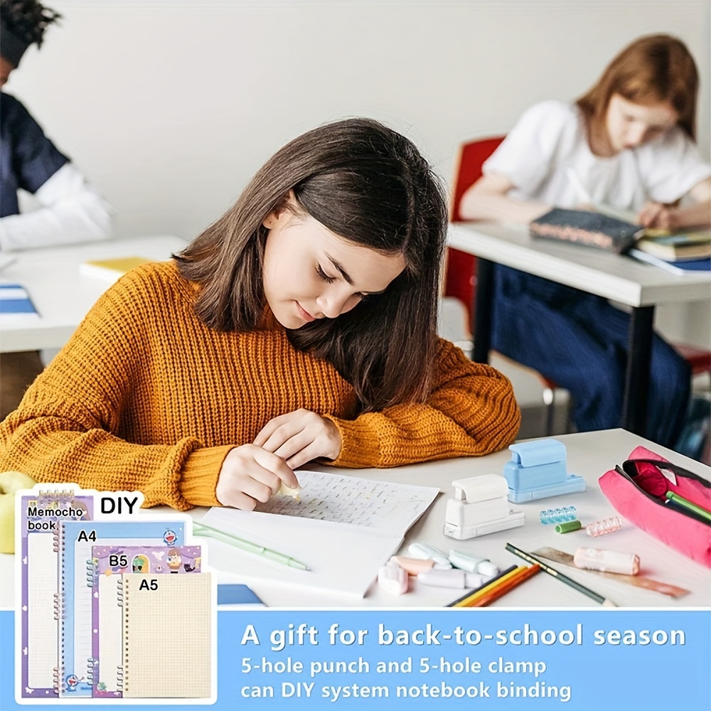 10-pack Plastic 5-hole Punch Loose-leaf Binder Rings For A4/a5/b5 ...