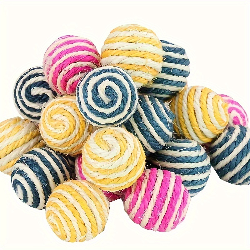 natural sisal ball cat scratch balls interactive balls bite - Temu