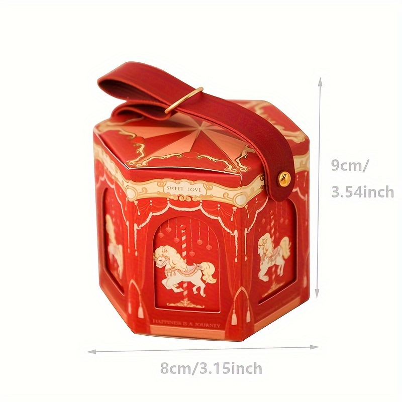 Carousel Cardboard Gift Boxes Handle Packaging Box Wedding - Temu New ...
