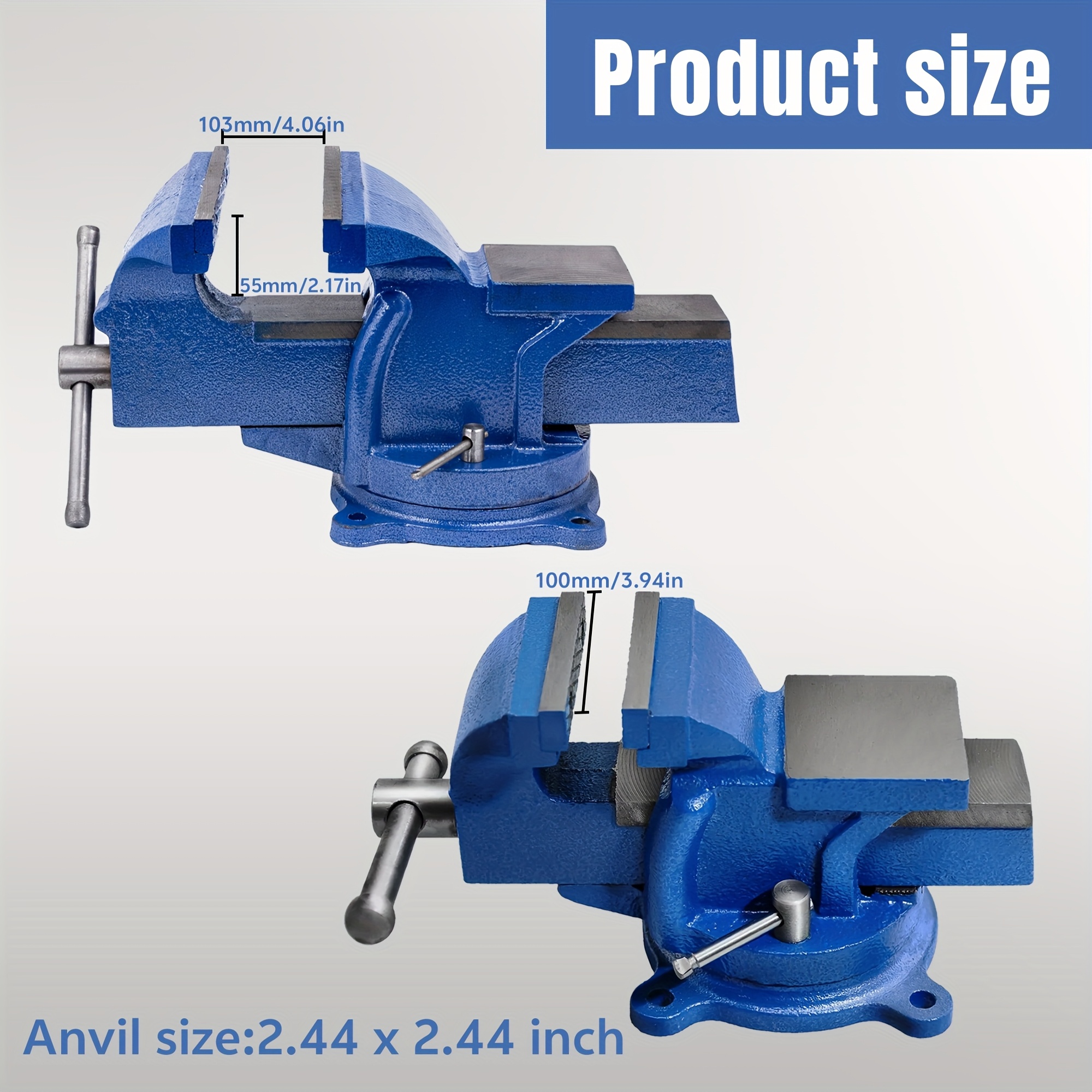 Home Depot Swivel Vise 4 Inch Bench Vise Anvil 360 Swivel Locking Base ...