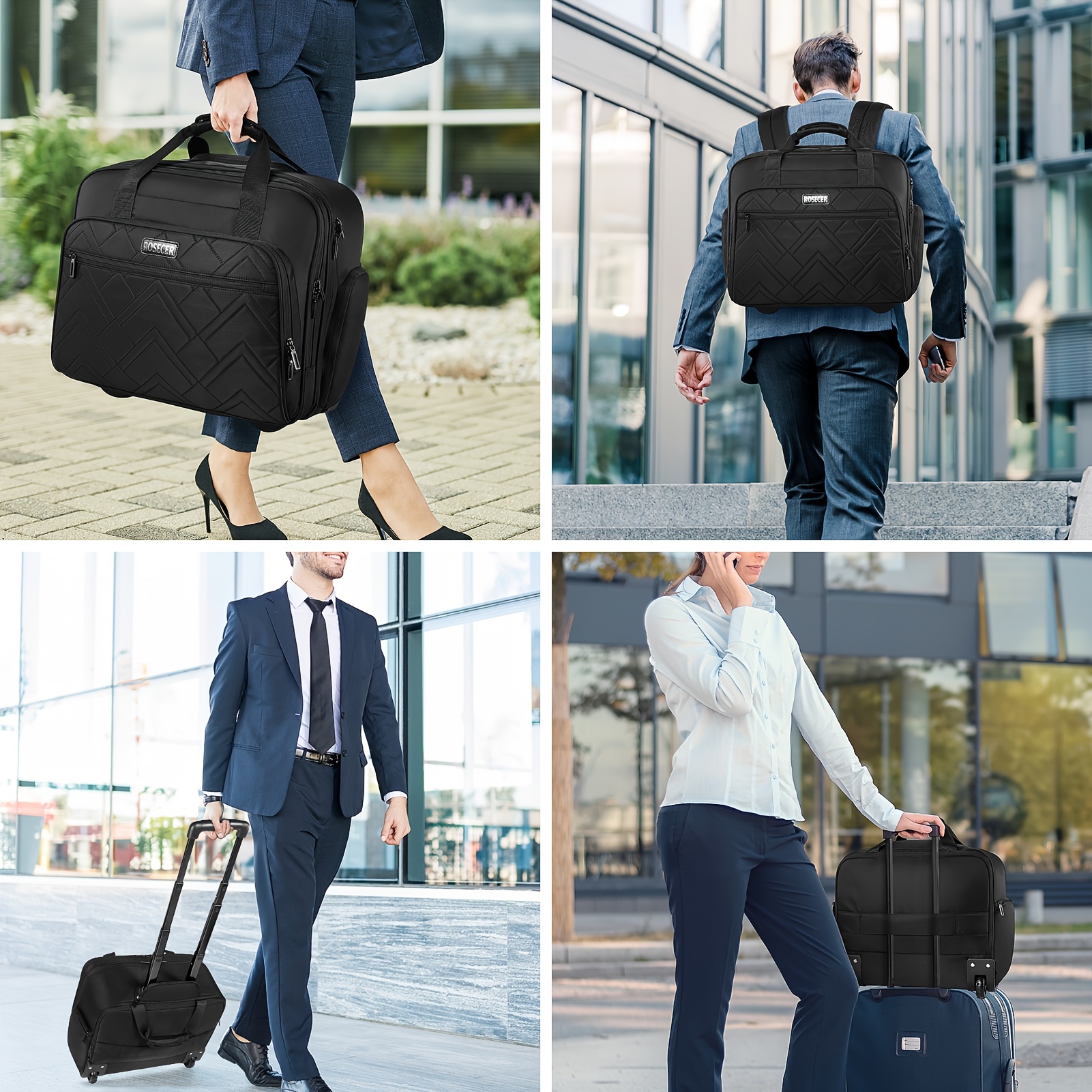 Rolling computer bag store