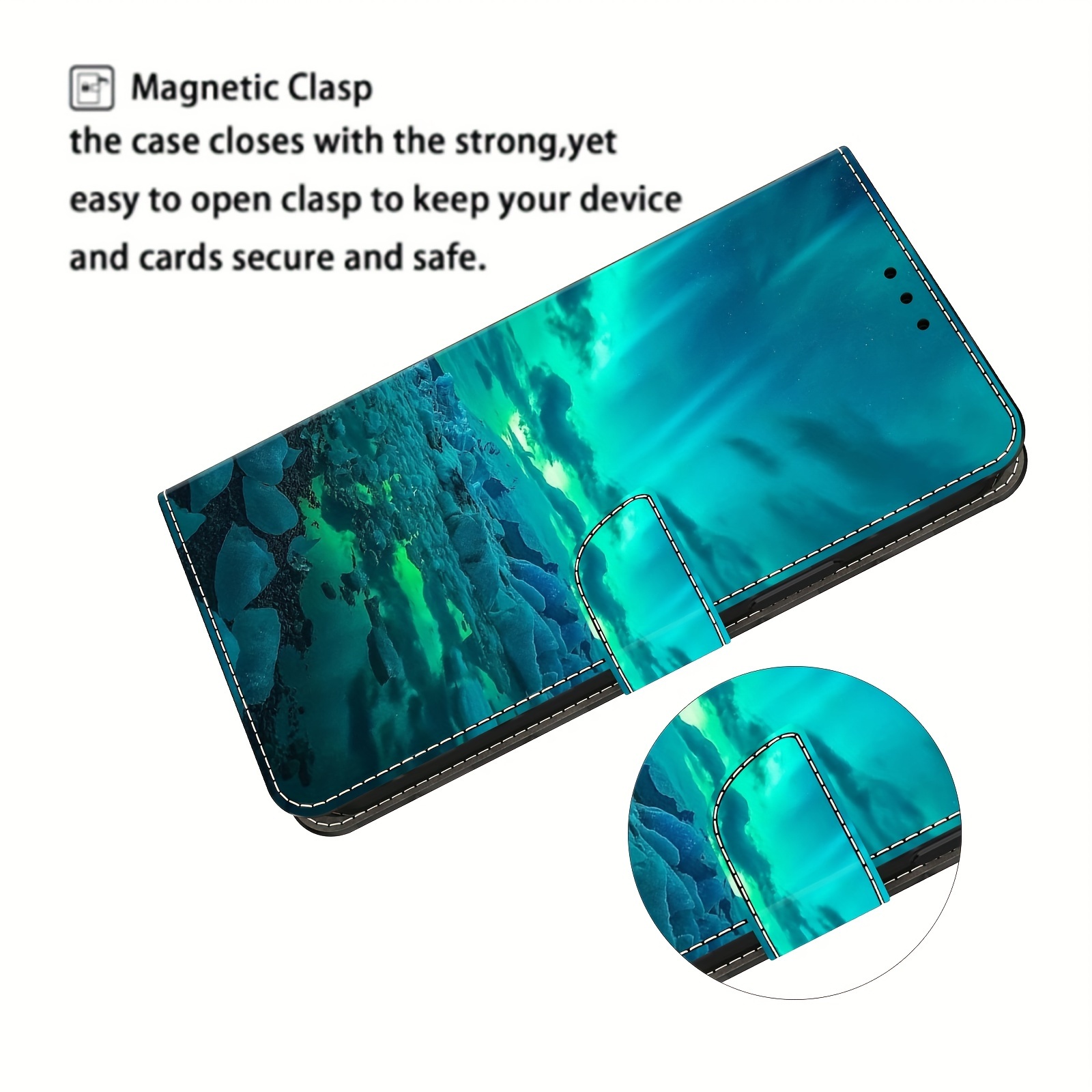 Aurora Pattern Faux Leather Wallet Phone Case, Suitable For Galaxy A03s/a05s/a12/a13/a14 5g/a15 ...