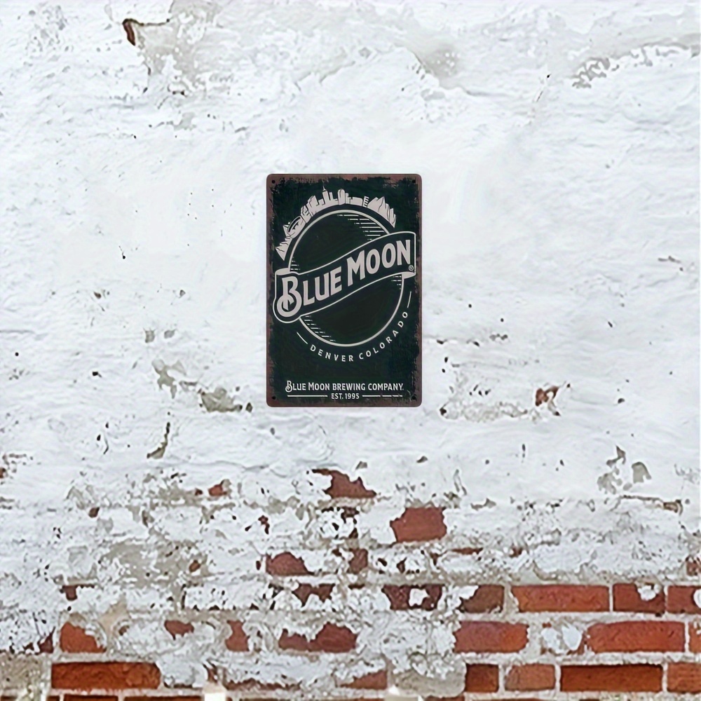 "blue Moon" Metal Tin Sign Vintage Plaque Decor Wall Art - Temu