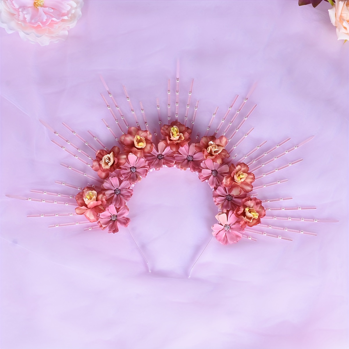 Goddess Themed Hair Hoop Decorated Artificial Flower - Temu