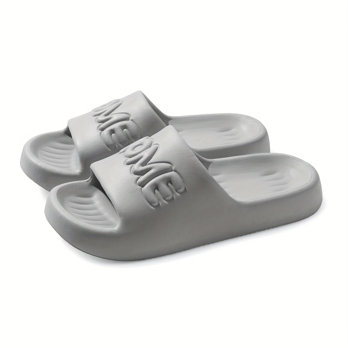 Letter Pattern Solid Color Slides Casual Open Toe Soft Sole - Temu ...