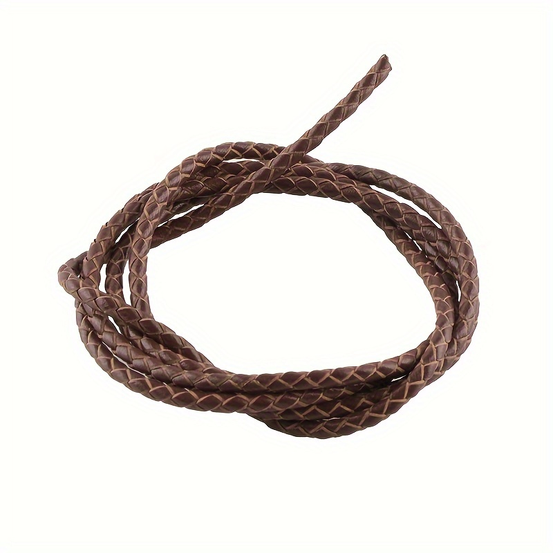 Hobbyworker Round Braided Leather Cord 4 Strands Braided - Temu United ...