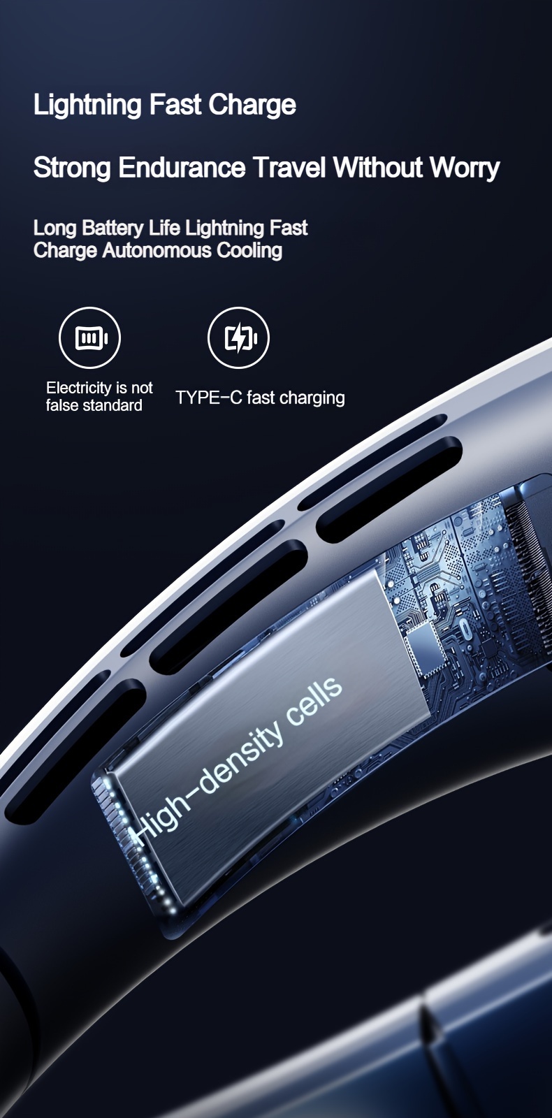 New Fashion Hanging Neck Fan Brushless Silent Motor Led - Temu