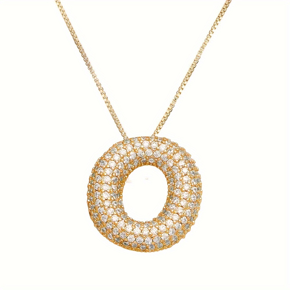 Balloon English Letter Pendant Necklace Inlaid 18k Gold - Temu United ...