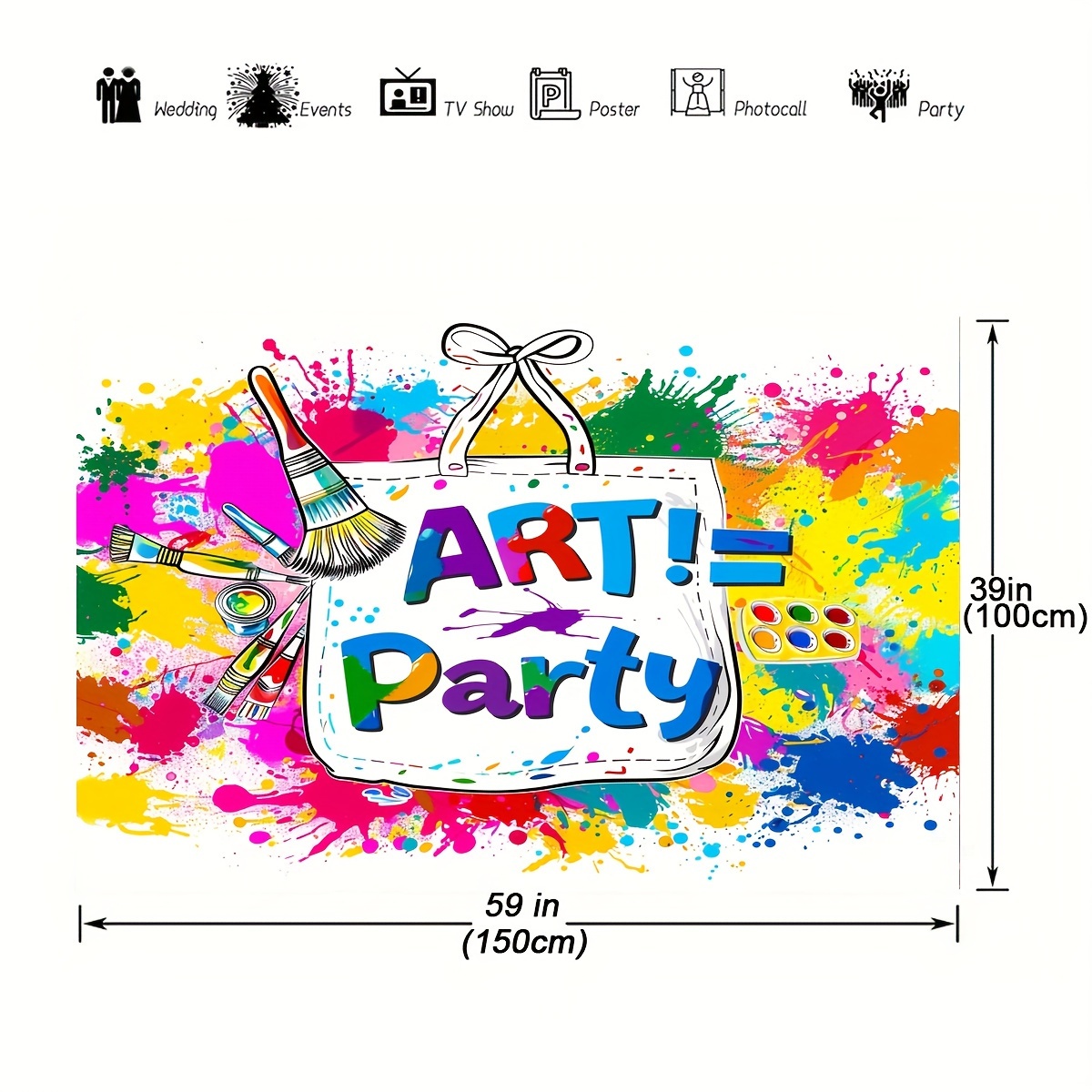 Art Paint Party Backdrops Artist Birthday Background Dress A - Temu