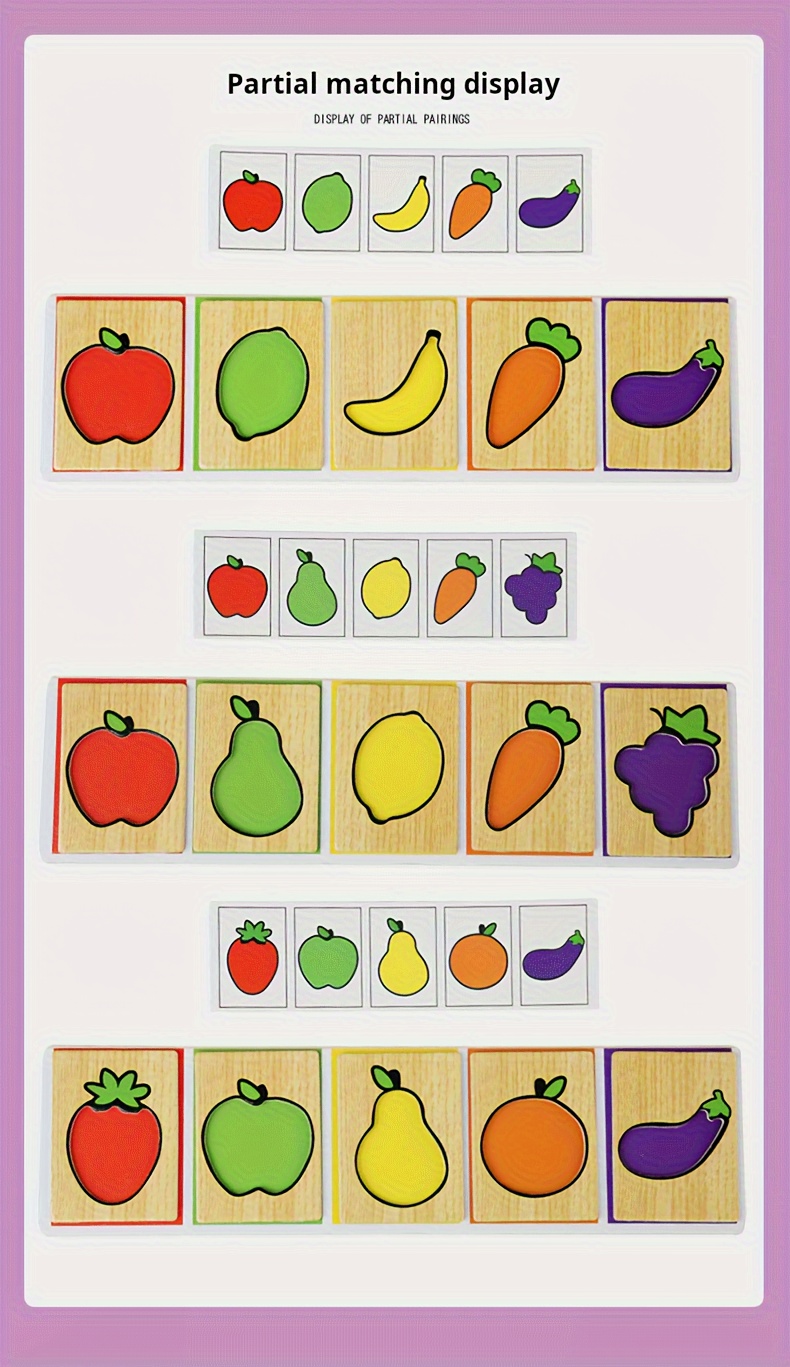 Fruit Vegetable Color Matching Puzzle: Cognitive Color - Temu