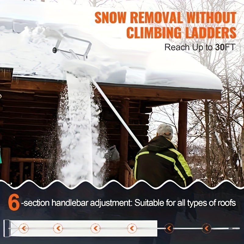 Snow Roof Rake Reach Aluminium Roof Shovel Slide Cloth - Temu