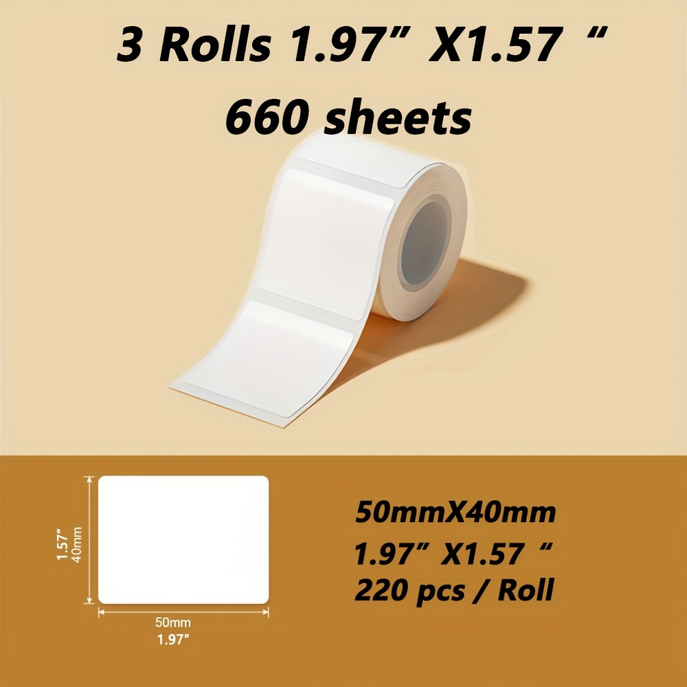Thermal Label Paper 220 Self adhesive Square Labels Per - Temu Belgium
