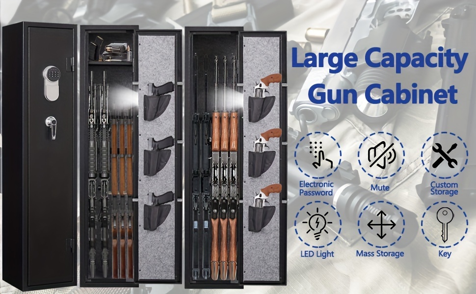 4 5 Large Rifle Gun Safes Shotgun Safes Home Rifle Pistol - Temu
