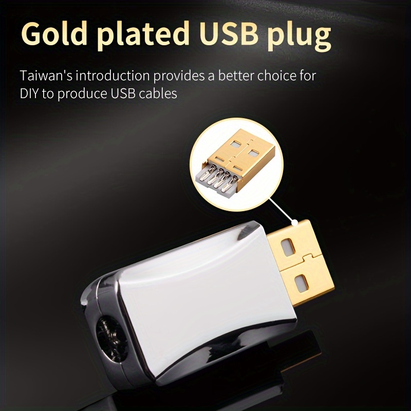 1set Hi-fi Audio Usb Plug Set, Phosphor Bronze, For Laptop/desktop ...