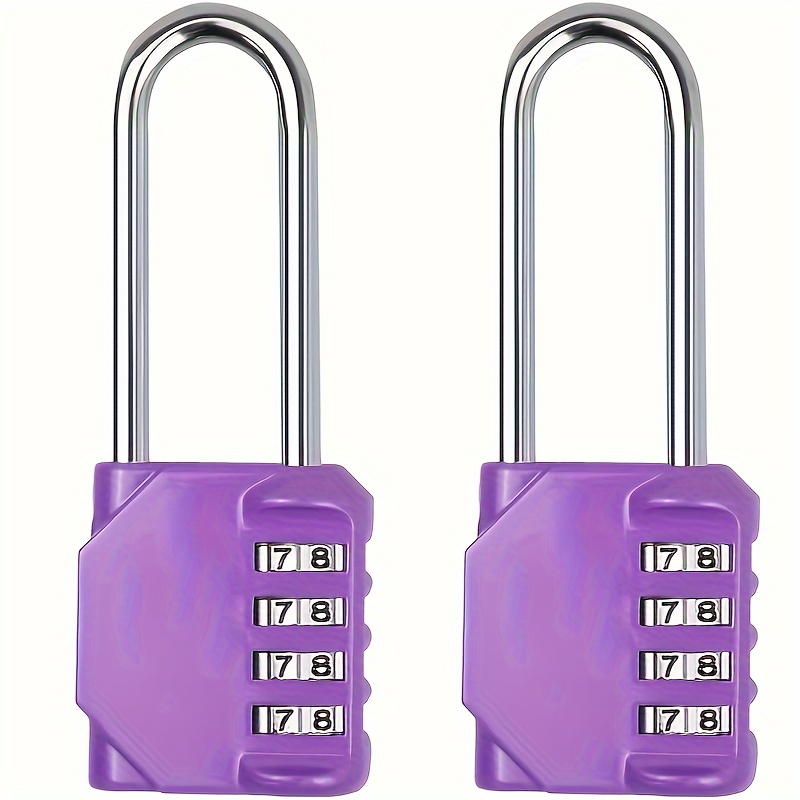 Long Shackle Combination Lock 4 Digit Black Resettable - Temu