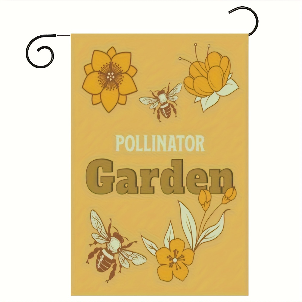 Pollinator Bee Garden Yard Sign Linen Double Sided Garden - Temu Australia
