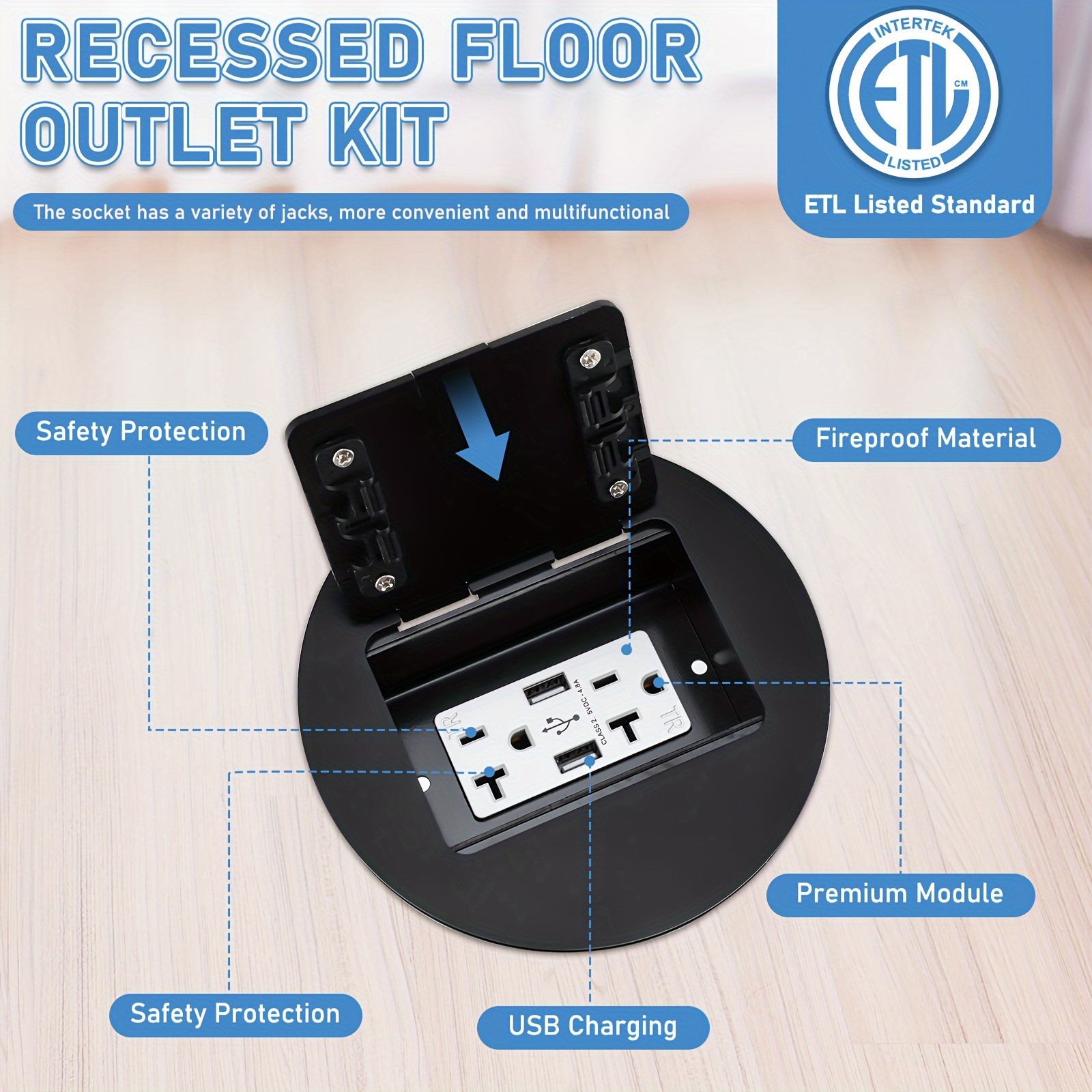 recessed floor outlet 1 gang 4.8a usb 20 amp floor - Temu