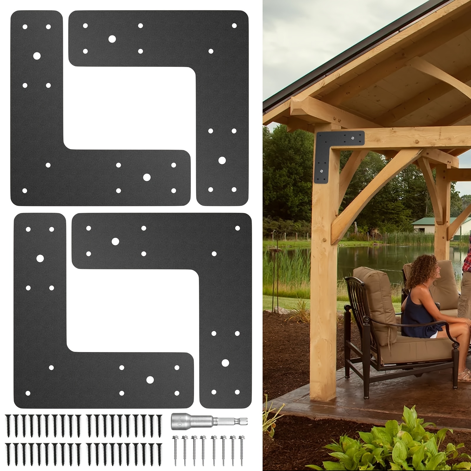 metal brackets for wood sold on Temu United States