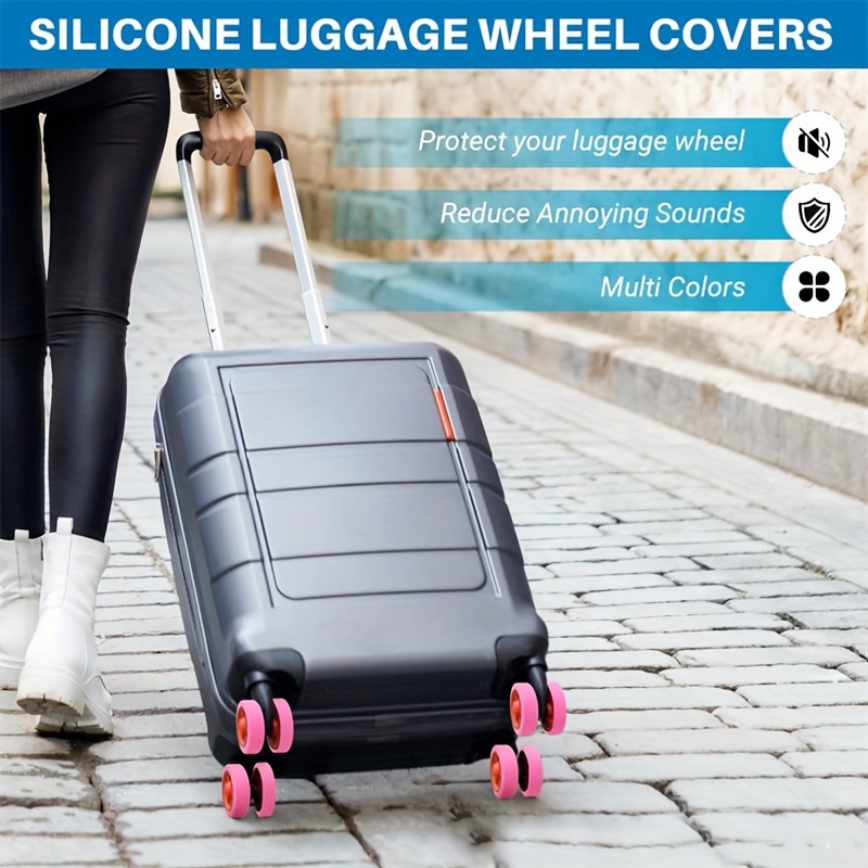 Simple Trolley Box Luggage Wheels Covers Silicone Protective - Temu Ireland