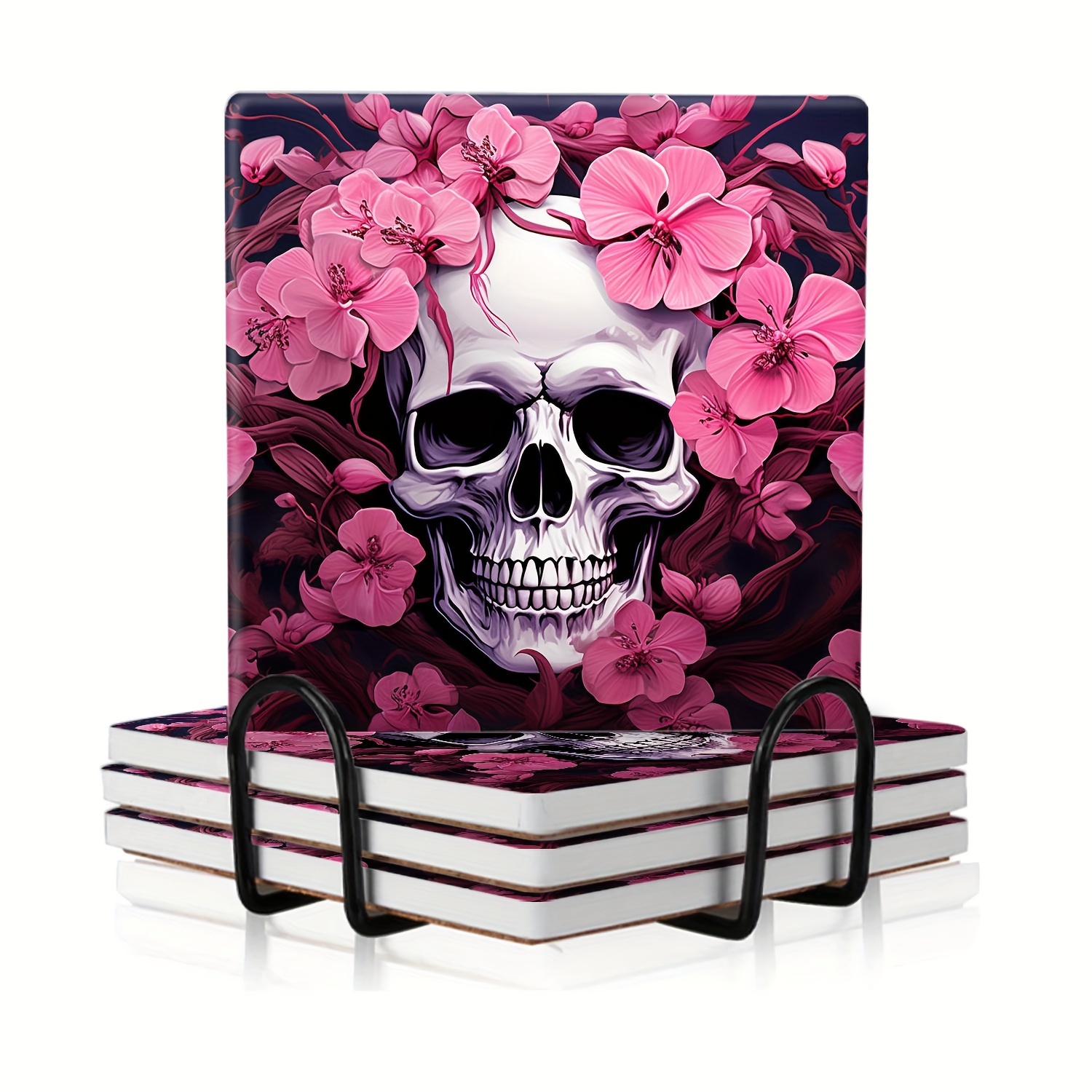 ceramic drink coasters holder square beverage mats cork - {region_name}