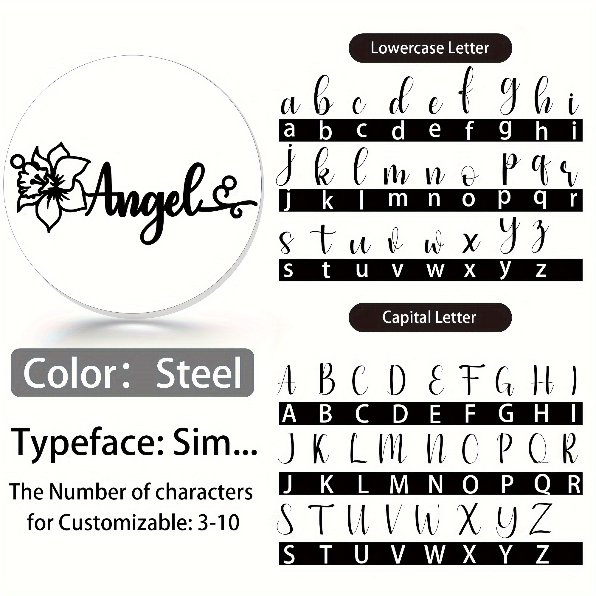 Customized Stainless Steel Personalized Birthday Flower Name - Temu ...