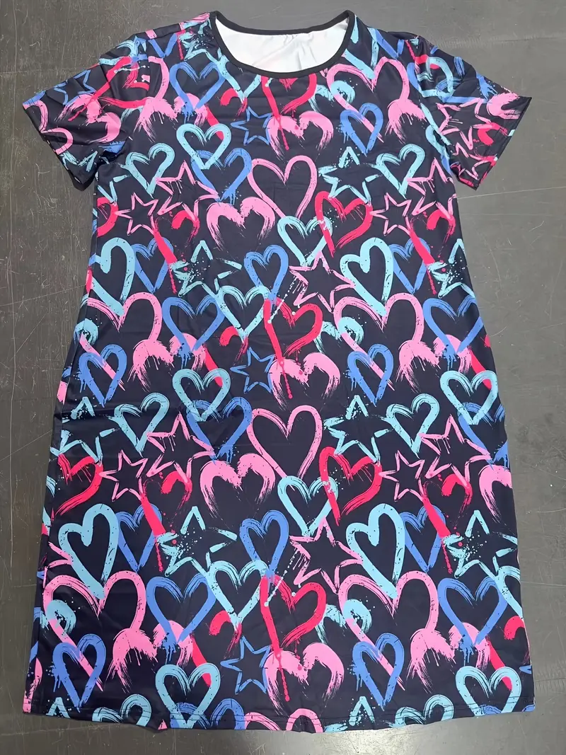 Casual Sleep Dress Women s Valentine s Day Plus Size Heart - Temu Casual Sleep Dress Women s Valentine s Day Plus Size Heart - Temu