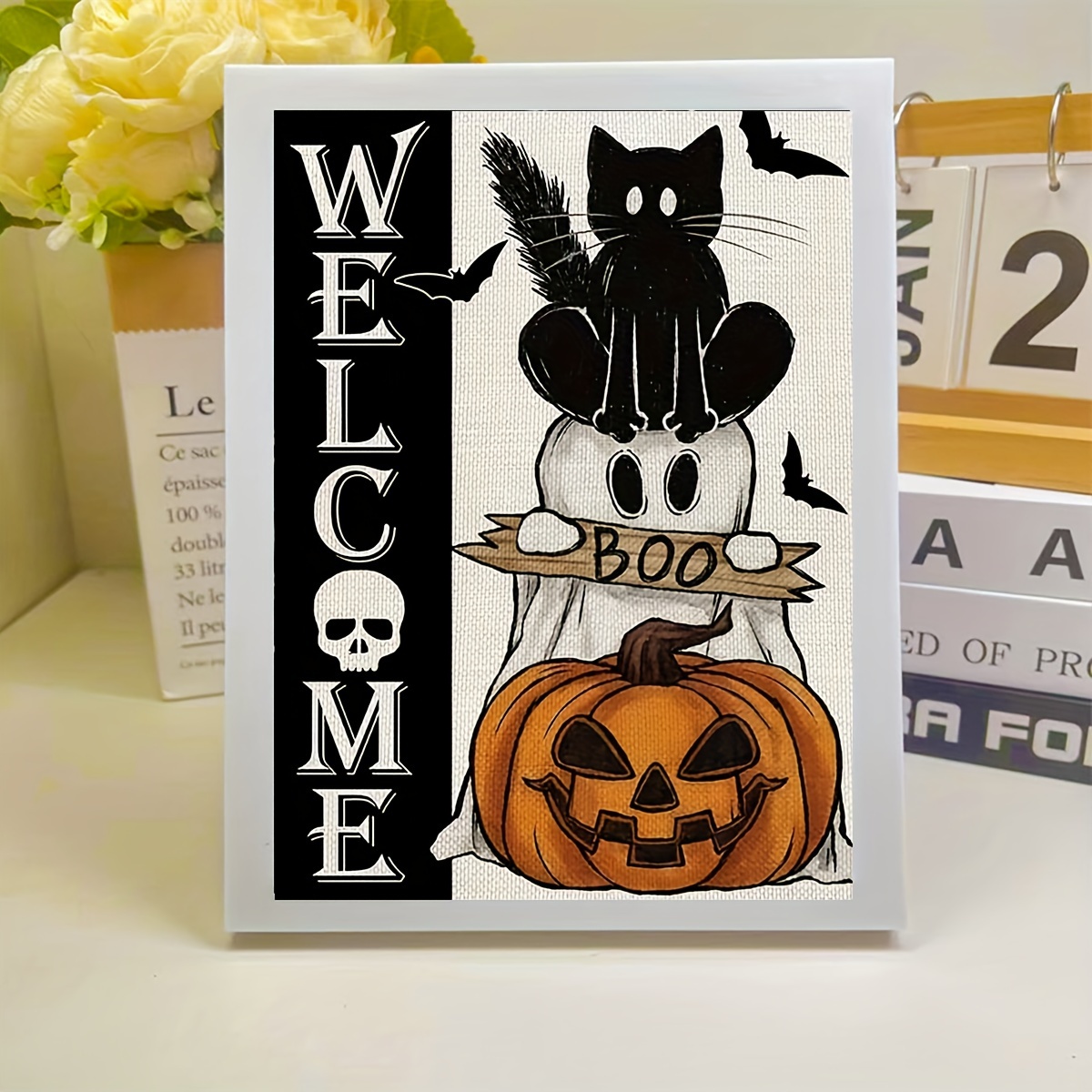 Round Diamond Painting Ghost Halloween Black Cat Pumpkin - Temu United ...
