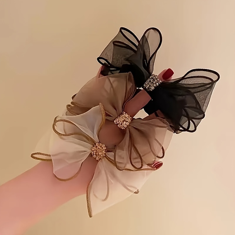 Juego Lazos Cabello Lazo Estrás Elegante 1/3 Pzs Scrunchies - Temu Uruguay
