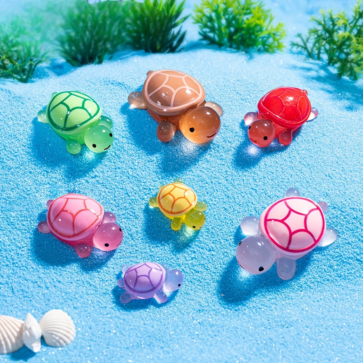 Garden Turtle Mini Resin Figures 100-Piece Glow In The Dark Turtle ...