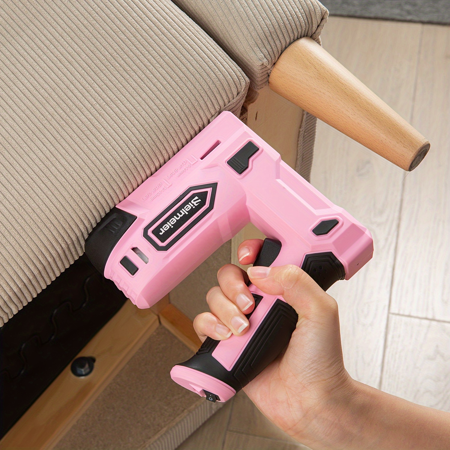 Pink Cordless Staple Gun 2 in 1 Nail Gun Battery Powered With 2600pcs And Nails 4V Brad Nailer Electric Stapler For Home Im