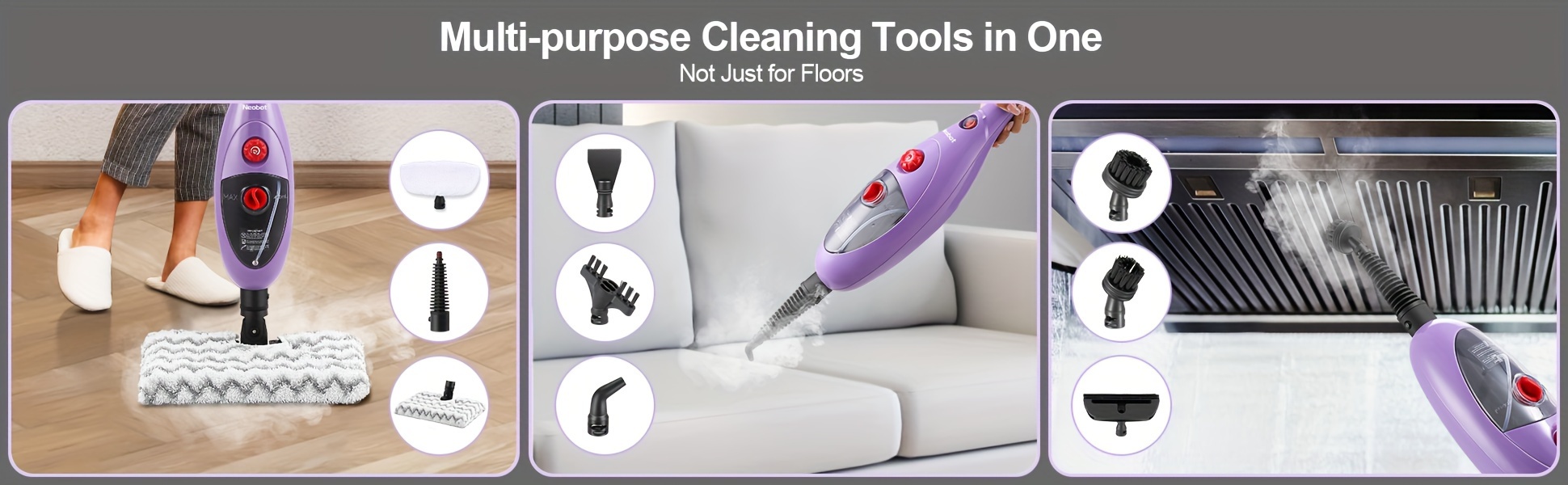 Neobot Steam Mop With Multipurpose Handheld Steam Cleaner Detachable ...