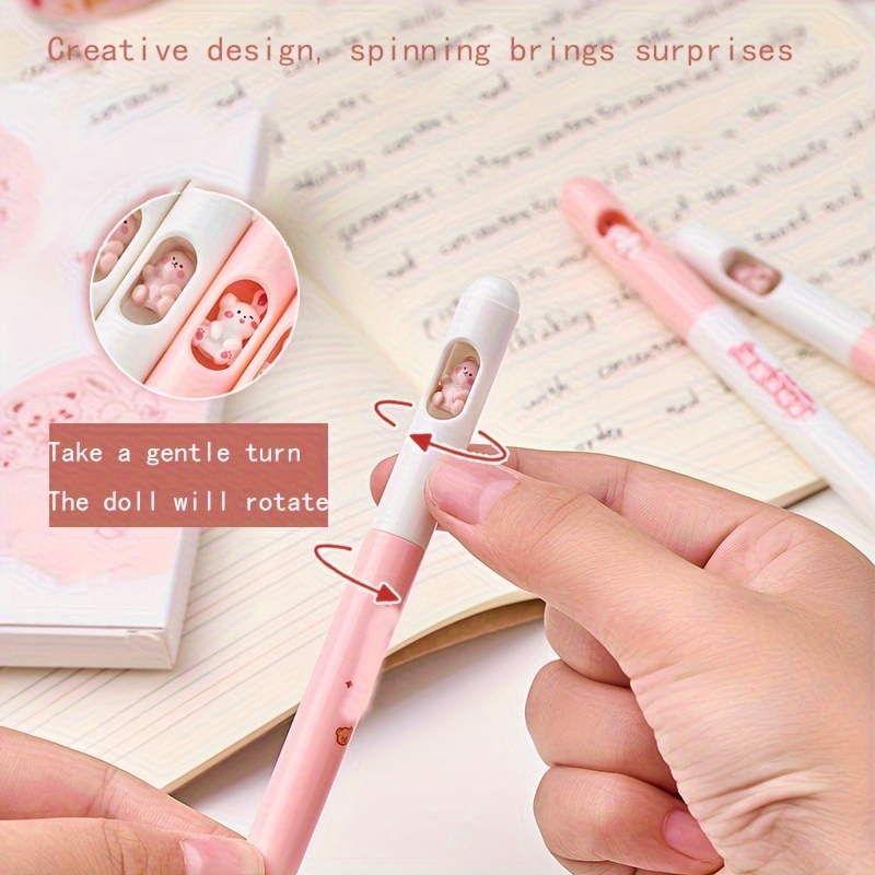 6-pack Cute Cat Pop Gel Pens, Creative Writing Instruments With Black ...