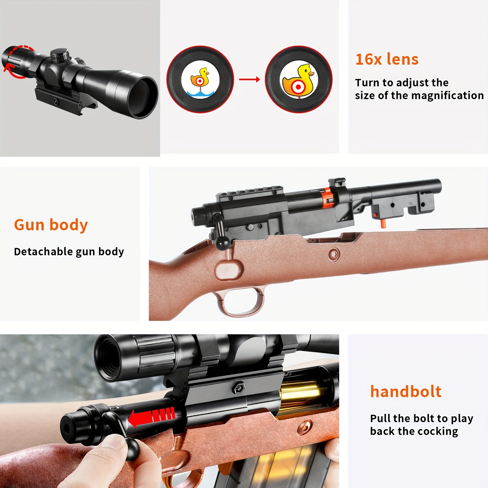 Toy Gun Soft Bullet Jumping Shell Design ( Long) Outdoor - Temu