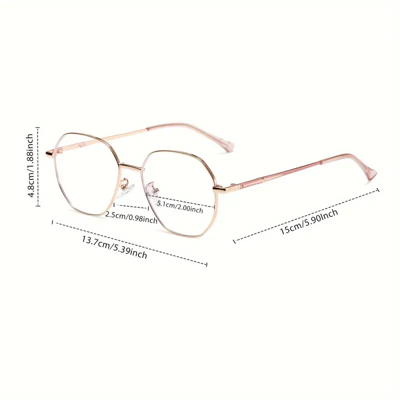 Womens Metal Frame Glasses College Style Cute Temu