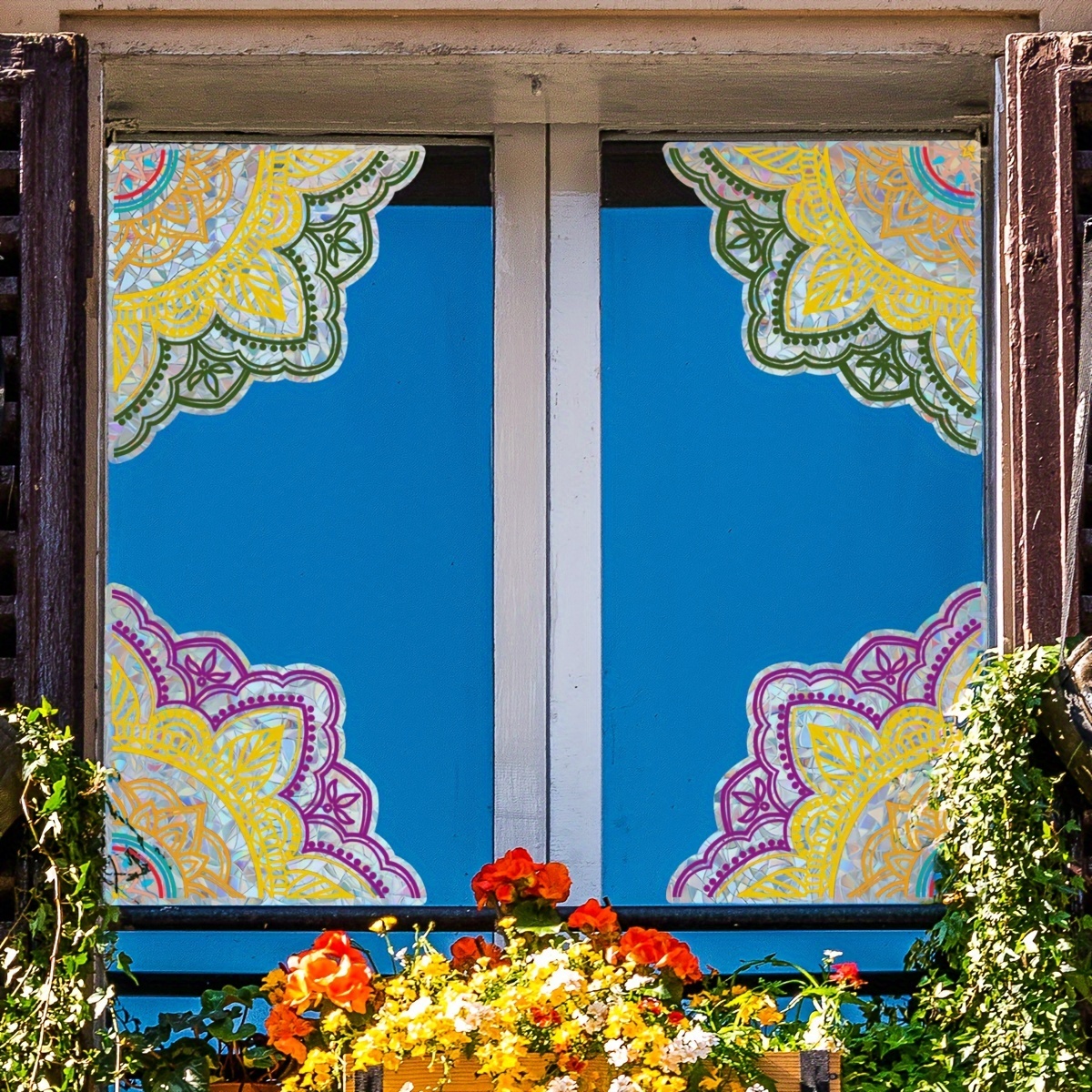 Mandala Flower Sticker Home Window Decoration - Temu Australia