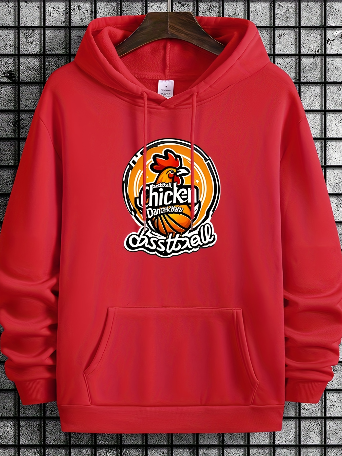Chicken Basketball Print Men's Simple Style Pullover Round - Temu Ireland