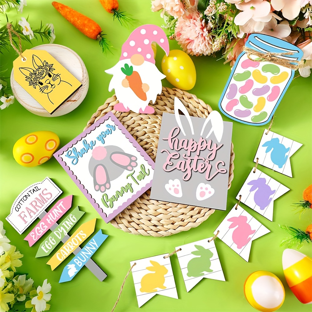 Easter Tiered Tray Decor Spring Farmhouse Mini Wood Signs - Temu United
