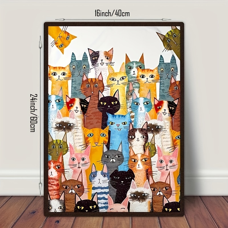 Unframed Canvas Poster Modern Art Funny Cat Canvas Painting - Temu ...