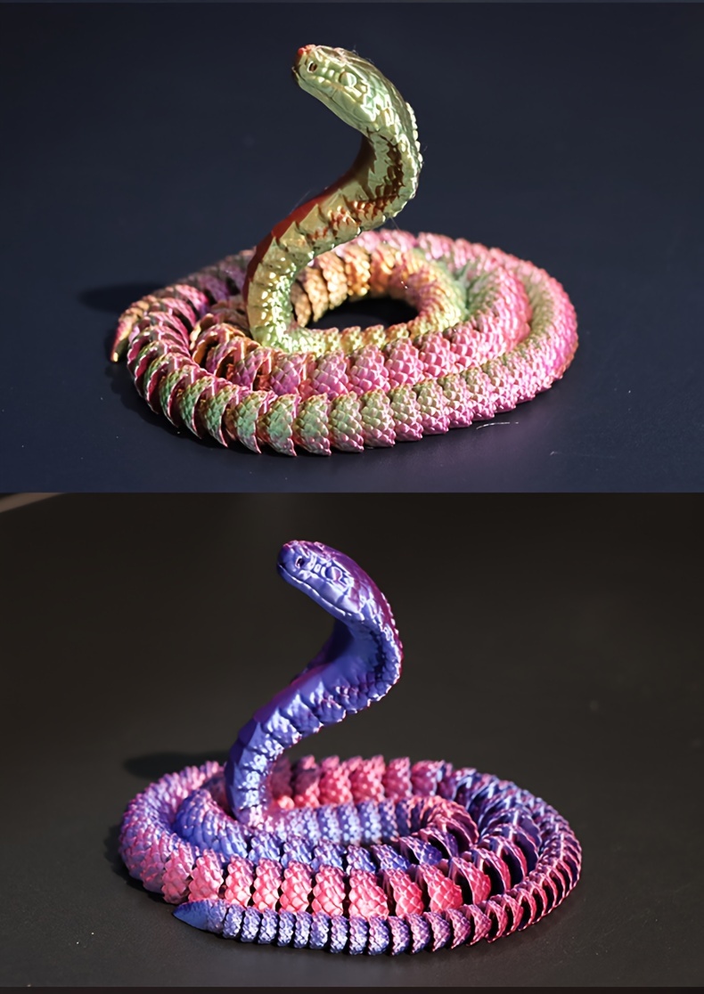 1pc Articulated Snake Figurine – 3d Printed Jointed Serpent Sculpture ...