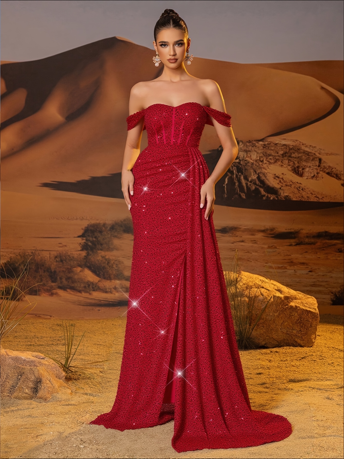 Transparent Red Carpet Dress