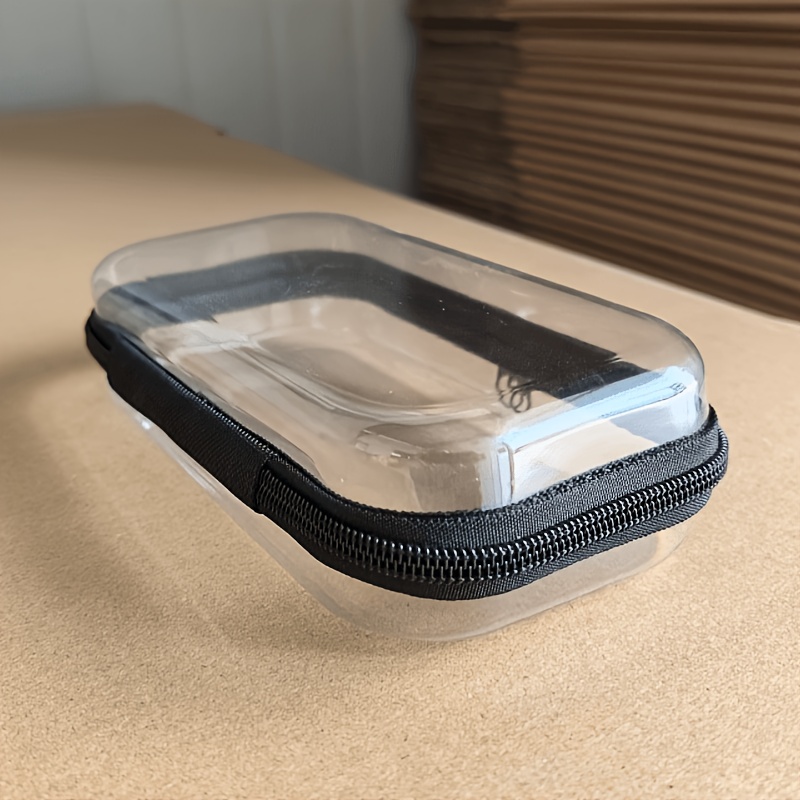 clear hard shell zipper case sold on Temu United States