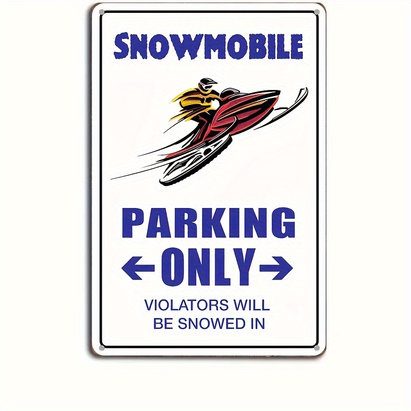 metal aluminum sign "snowmobile parking " decor - {region_name}