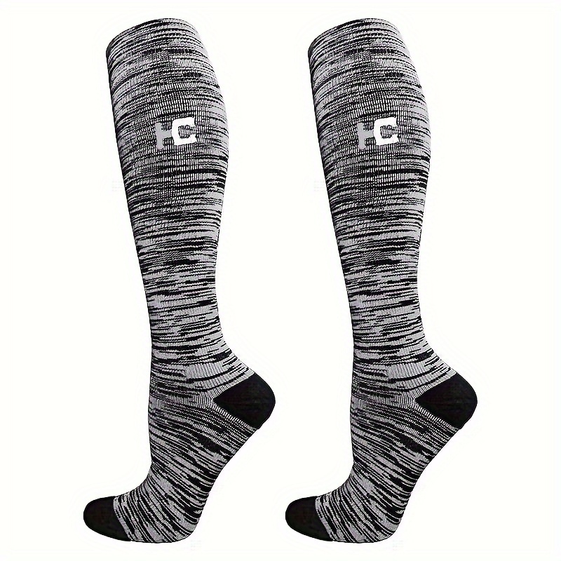 3 Pairs Of Striped Long Tube Socks, Air Compression Socks, Men's And ...