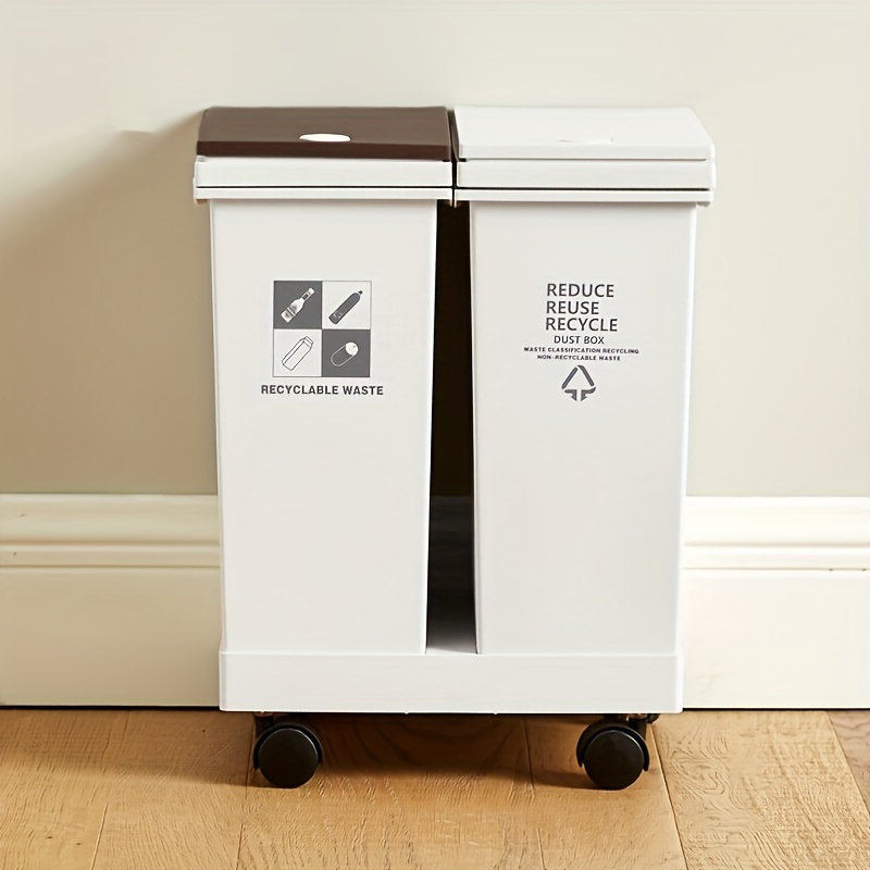 1pc Waste Sorting Trash Can, Household With Lid Living Room Kitchen ...