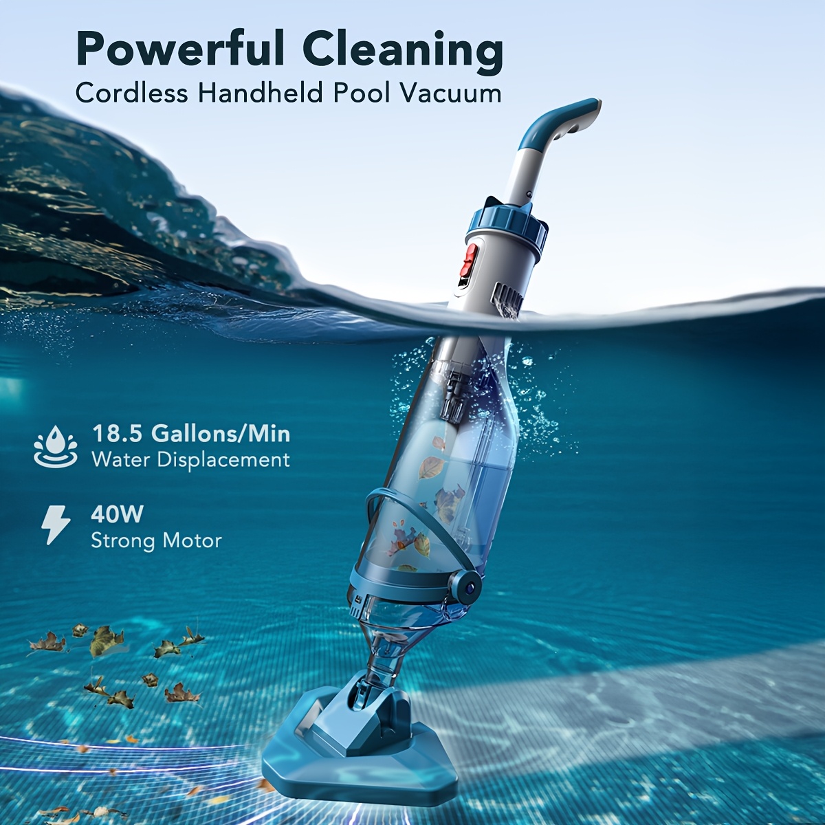 Dual Motor Pool Cleaner PoolPure Aquaguard SE II Cordless Robotic Pool ...