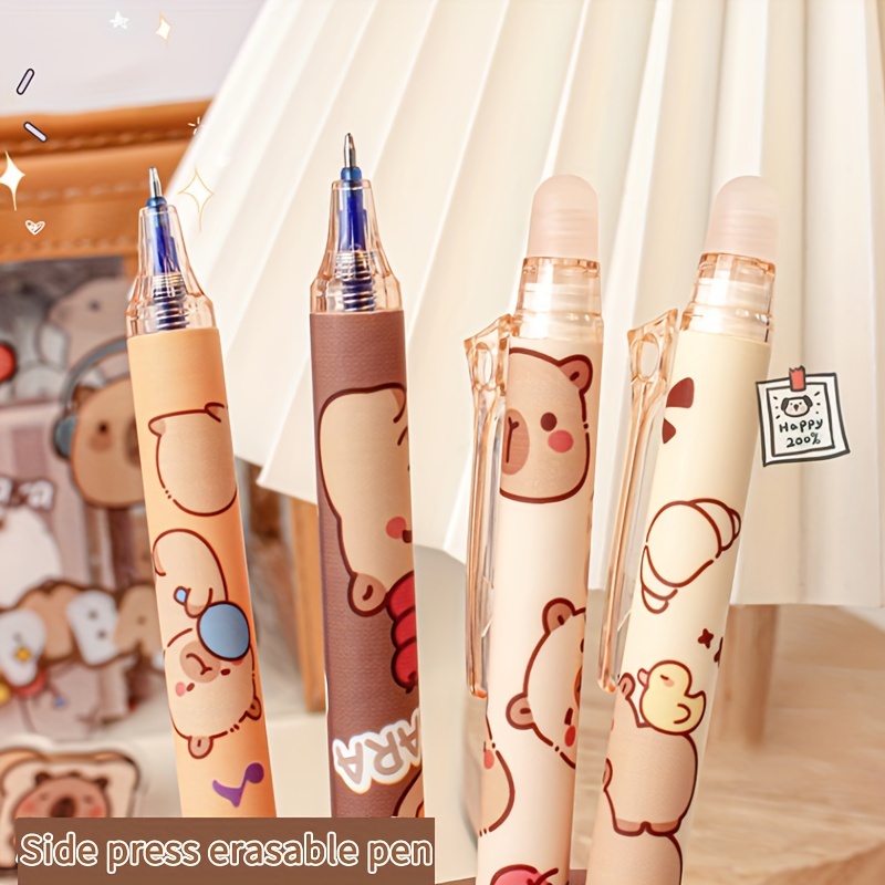 Capybara Themed Erasable Gel Pens Quick drying Medium Point - Temu