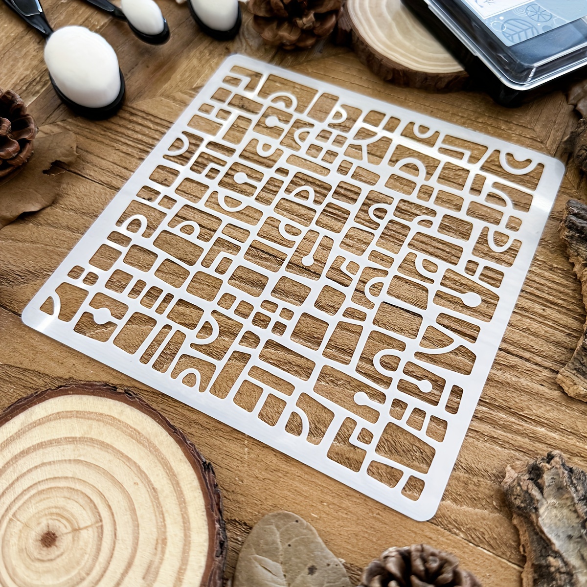 "multi-surface" Vintage-inspired 6x6" Square Grid Stencil For Diy ...