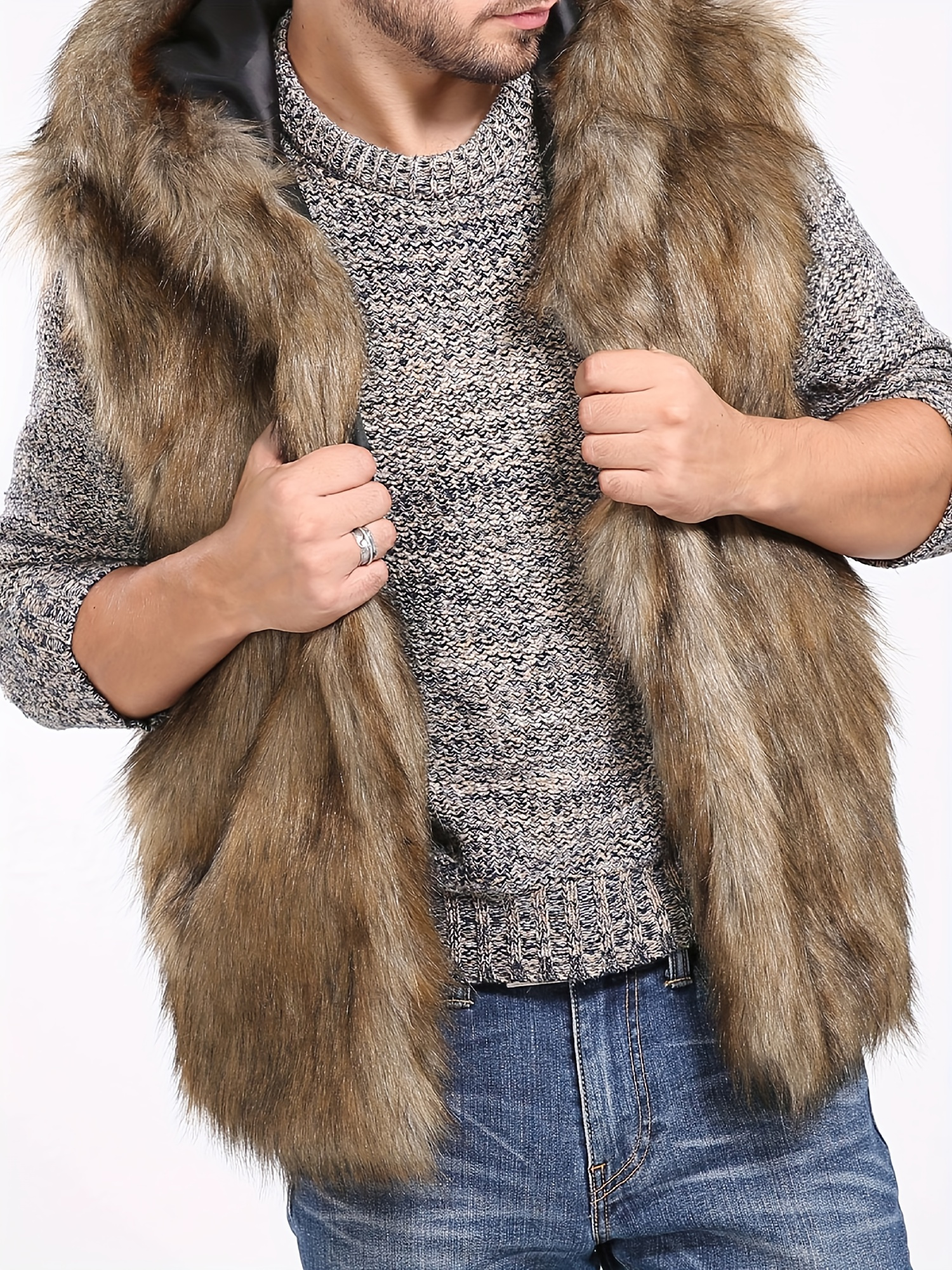 faux fur vest sold on Temu United States