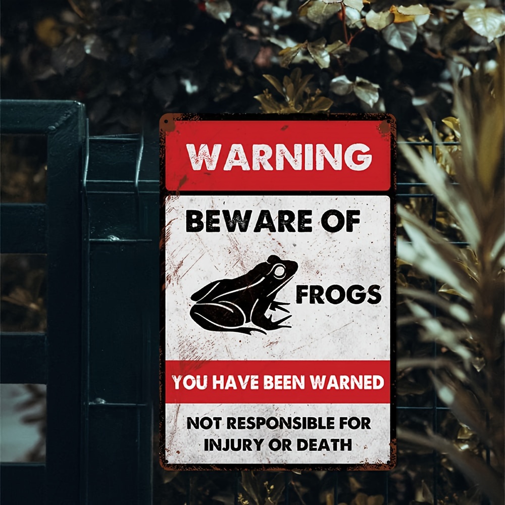 Retro Metal Aluminum Sign Beware Frogs Tin Sign Wall Art - Temu United ...