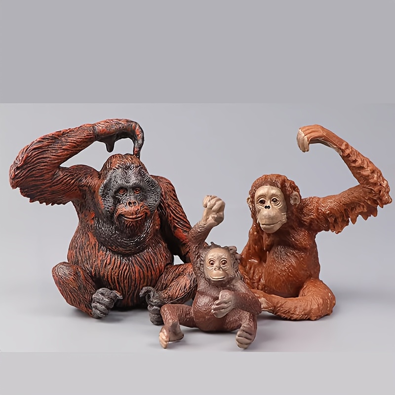 1pc Realistic Solid PVC Chimpanzee Family Figurine Orangutan Gorilla Toy Animal Sculpture Decor